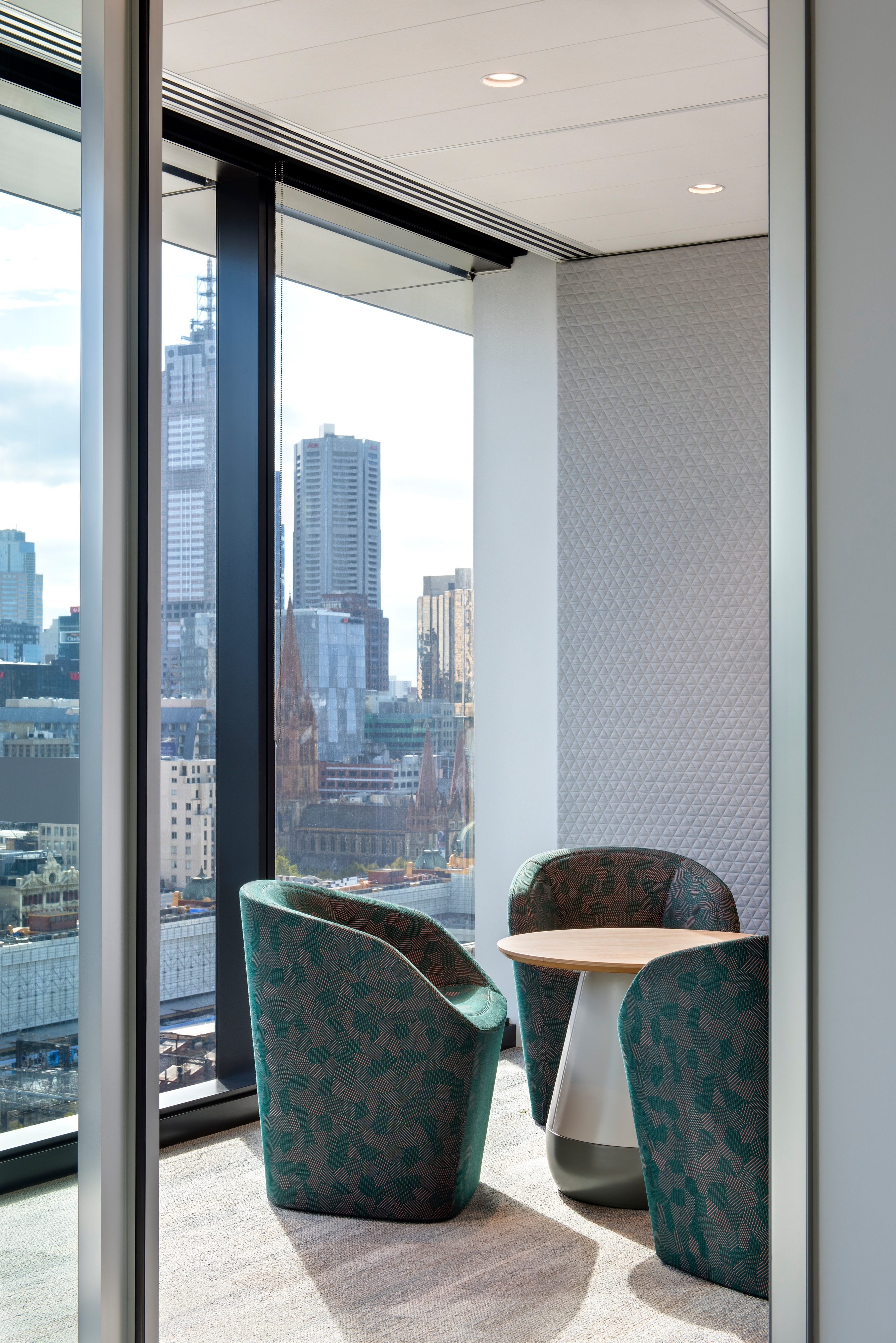 Knitted Kvadrat textiles at PwC Offices